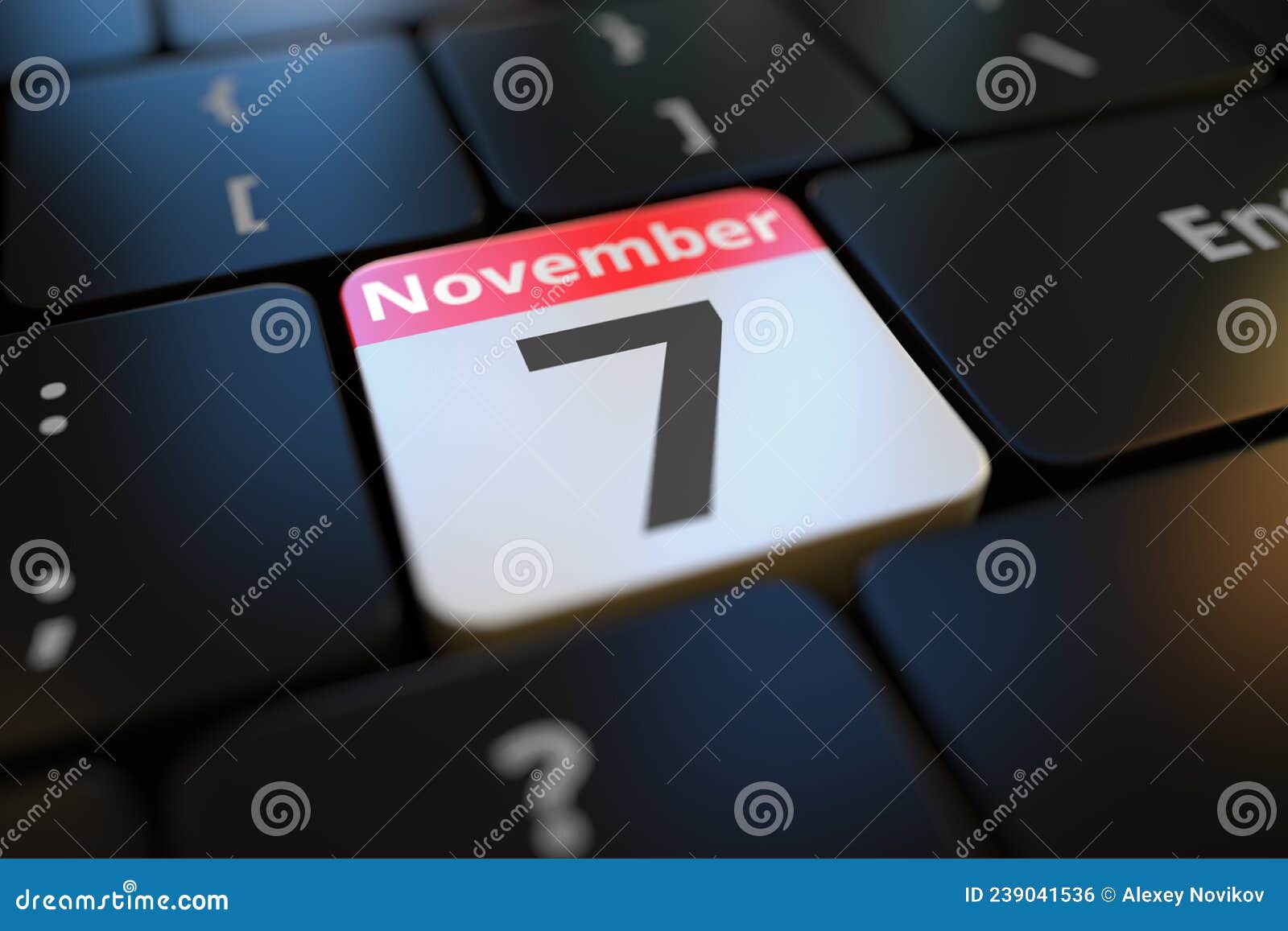 November 7 Date on a Keyboard Key, 3d Rendering Stock Photo - Image of ...