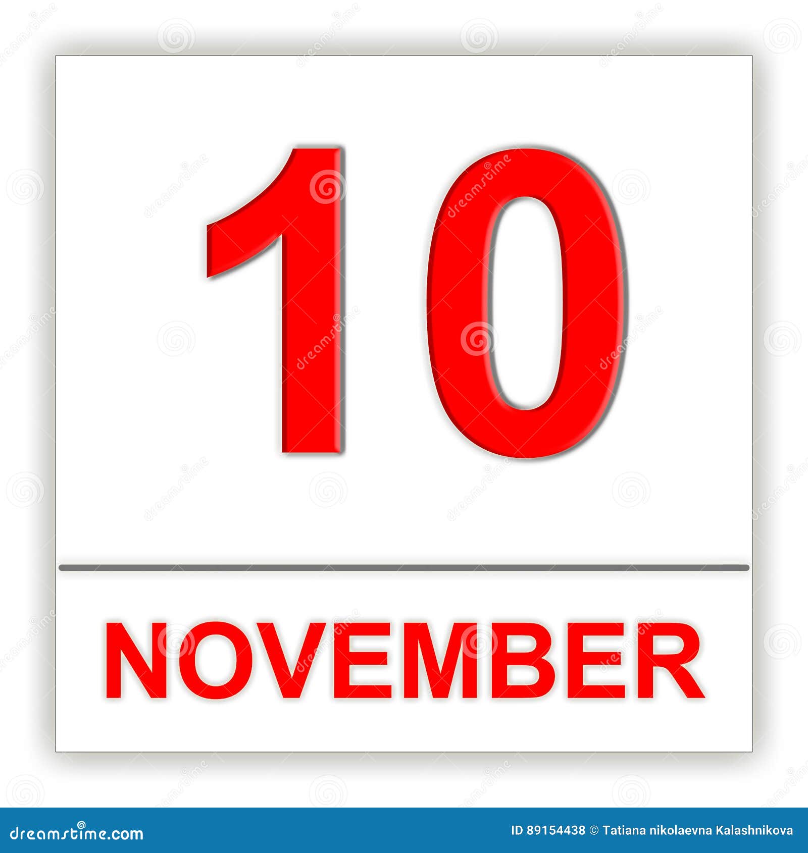 November 10. Day on the Calendar Stock Illustration - Illustration of ...