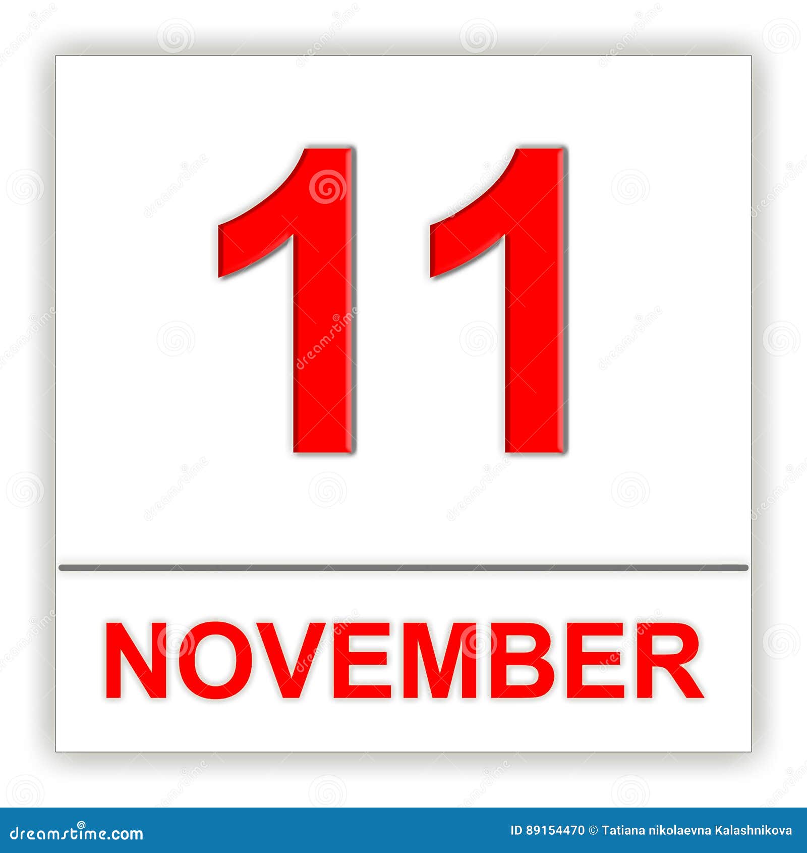 November 11. Day on the Calendar Stock Illustration - Illustration of ...