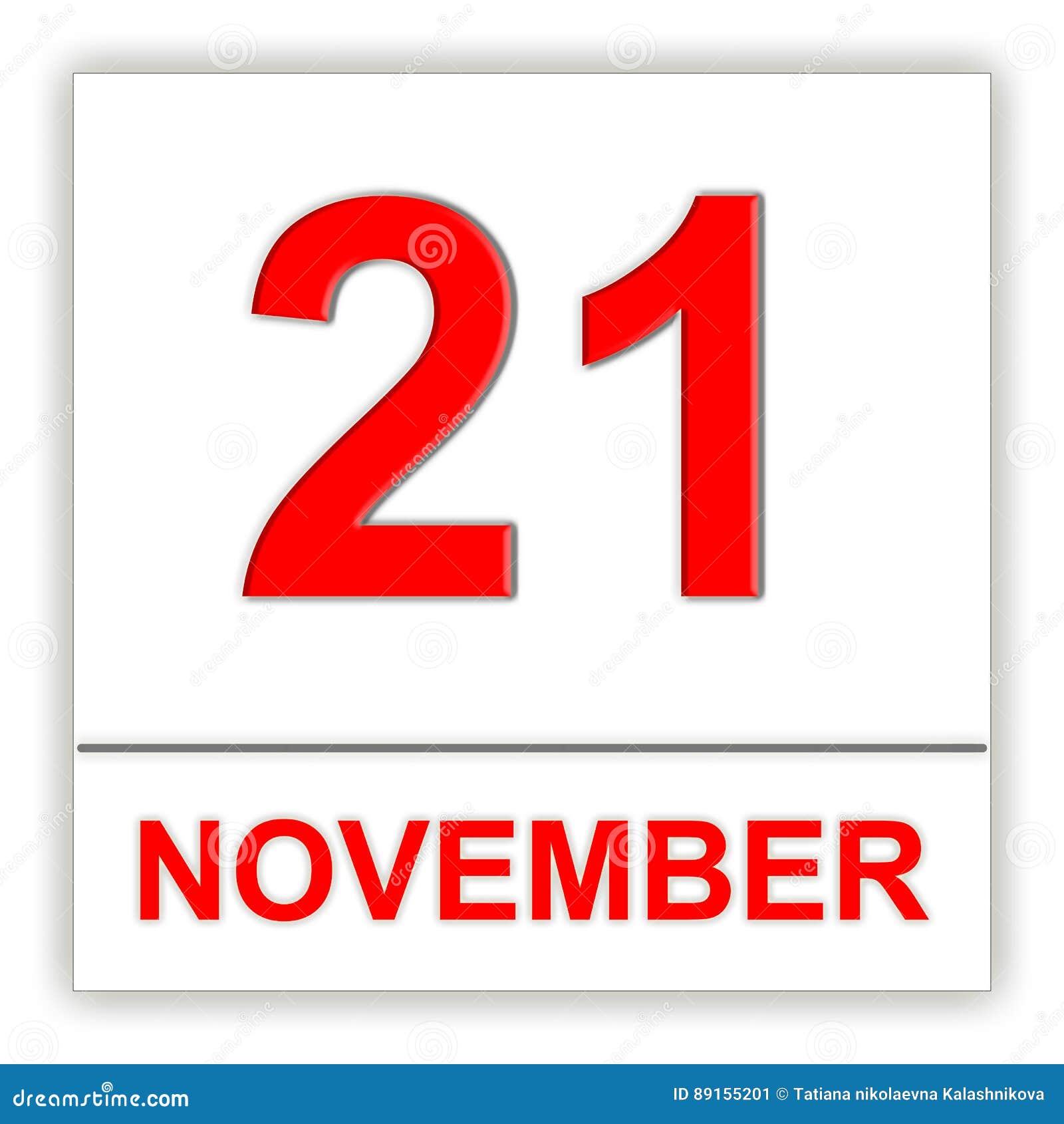 November 21. Day on the Calendar Stock Illustration - Illustration of ...