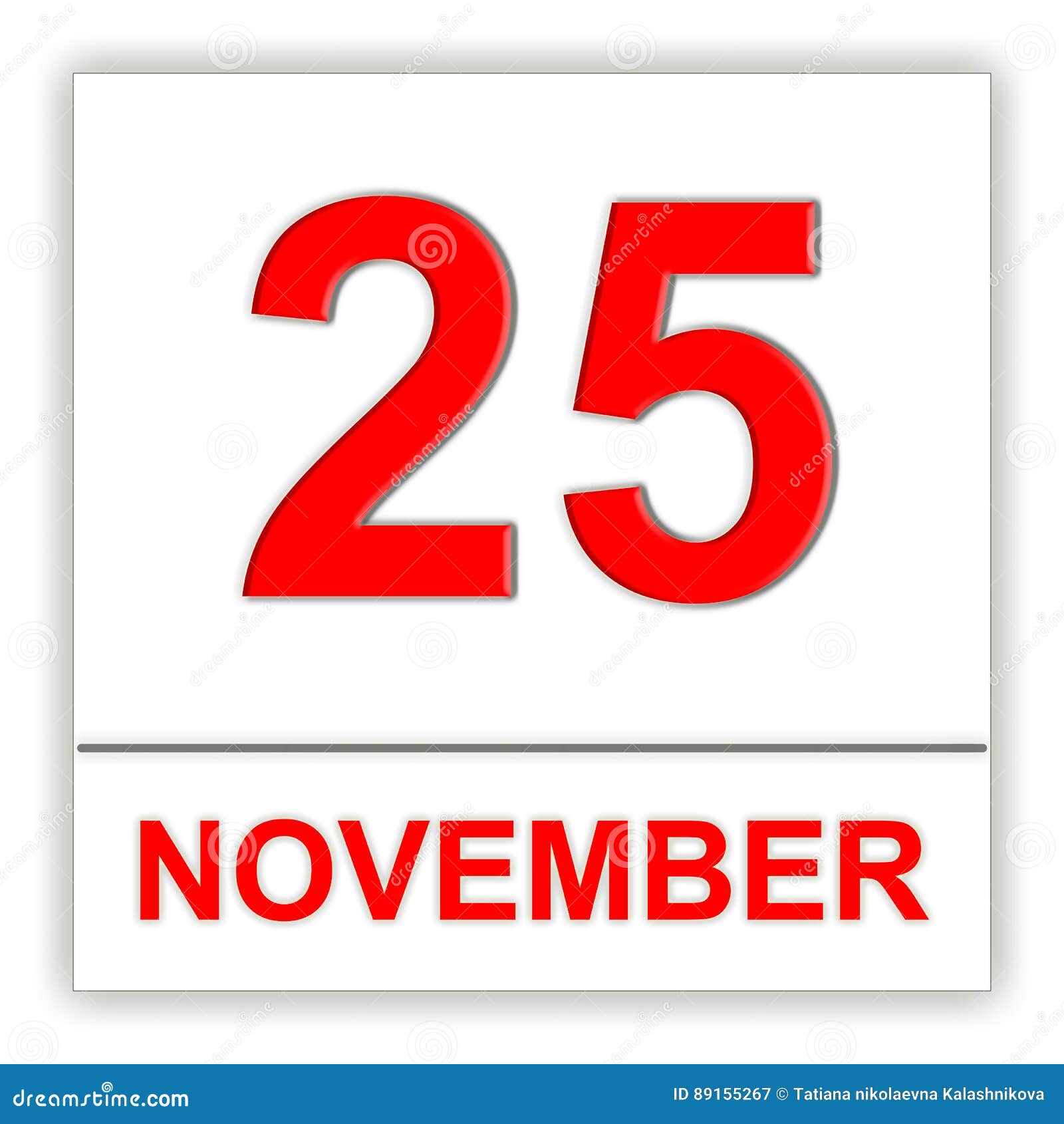 November 25. Day on the Calendar Stock Illustration - Illustration of ...