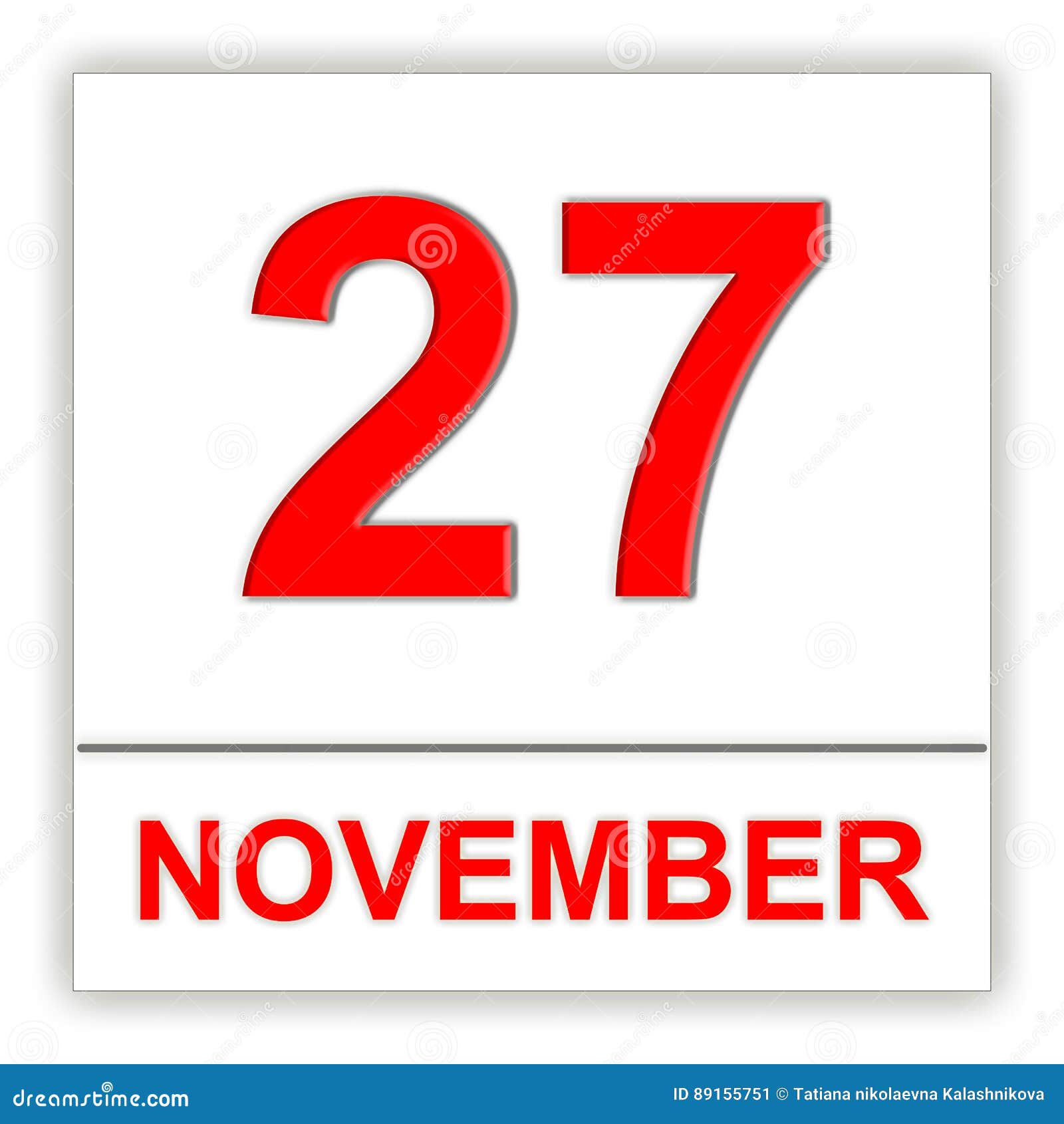 November 27. Day on the Calendar Stock Illustration - Illustration of ...