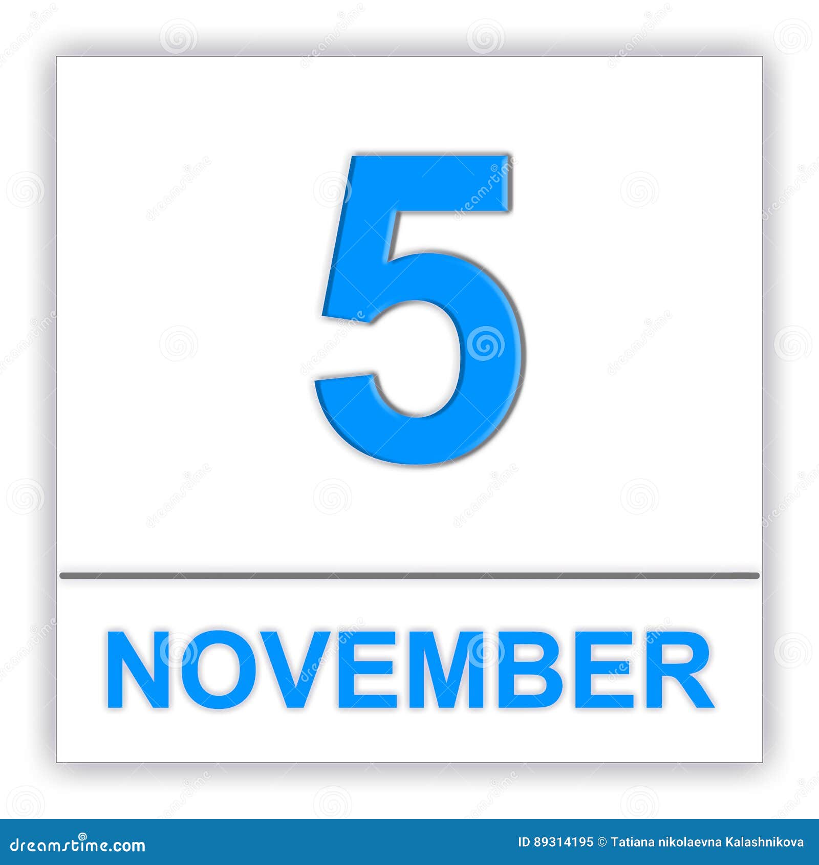 November 5. Day on the Calendar Stock Illustration - Illustration of ...