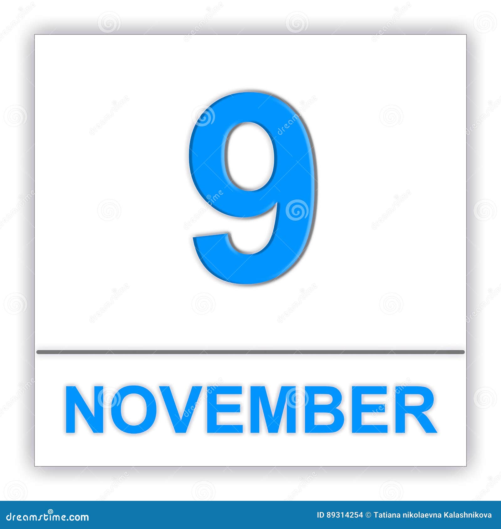 November 9. Day on the Calendar Stock Illustration - Illustration of ...