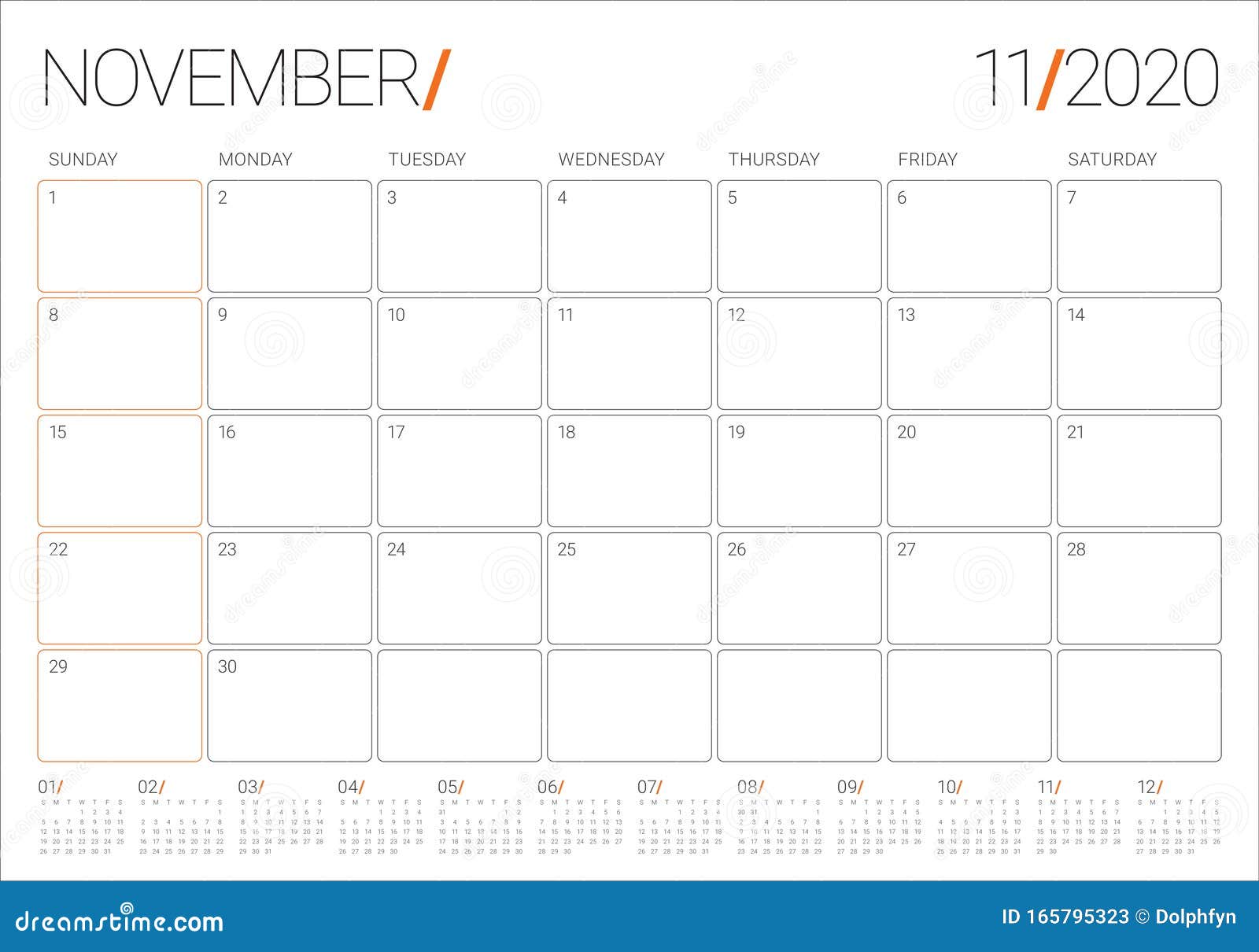November 2020 Desk Calendar Vector Illustration Stock Vector ...