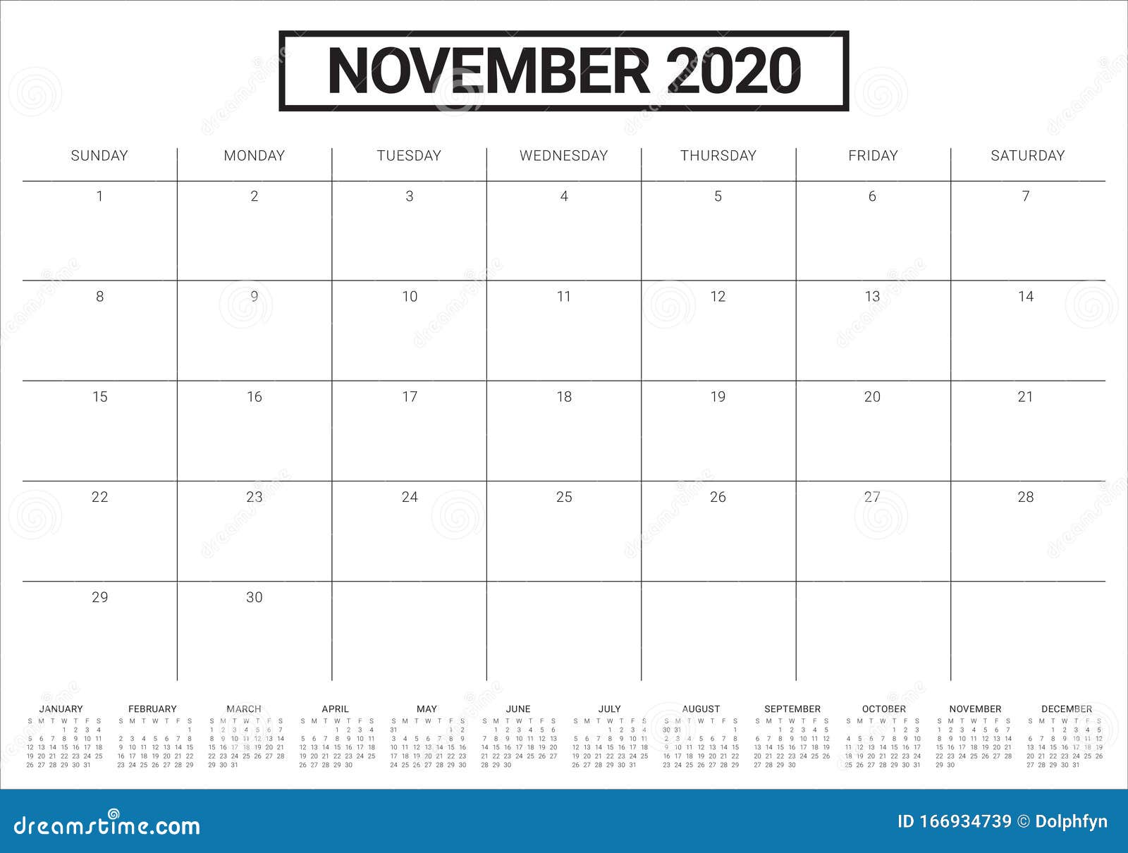 November 2020 Desk Calendar Vector Illustration Stock Vector ...
