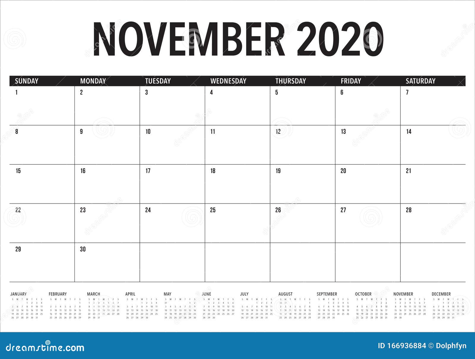 November 2020 Desk Calendar Vector Illustration Stock Vector ...
