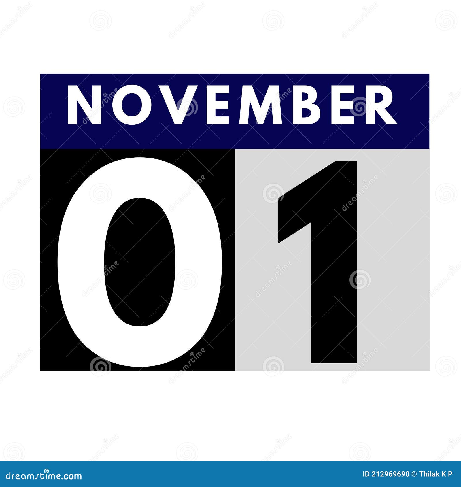 November 1 . Flat daily Calendar Icon .date ,day, Month Stock ...