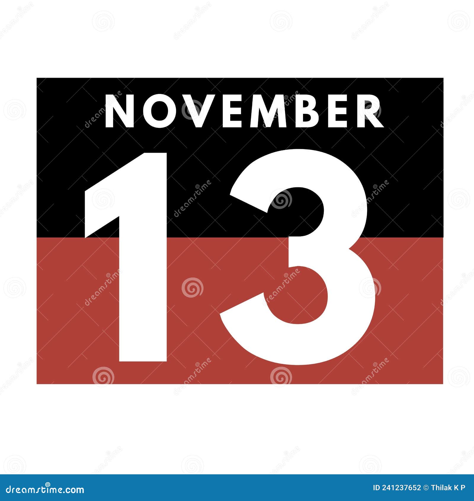 November 13 . Flat daily Calendar Icon .date ,day, Month Stock ...