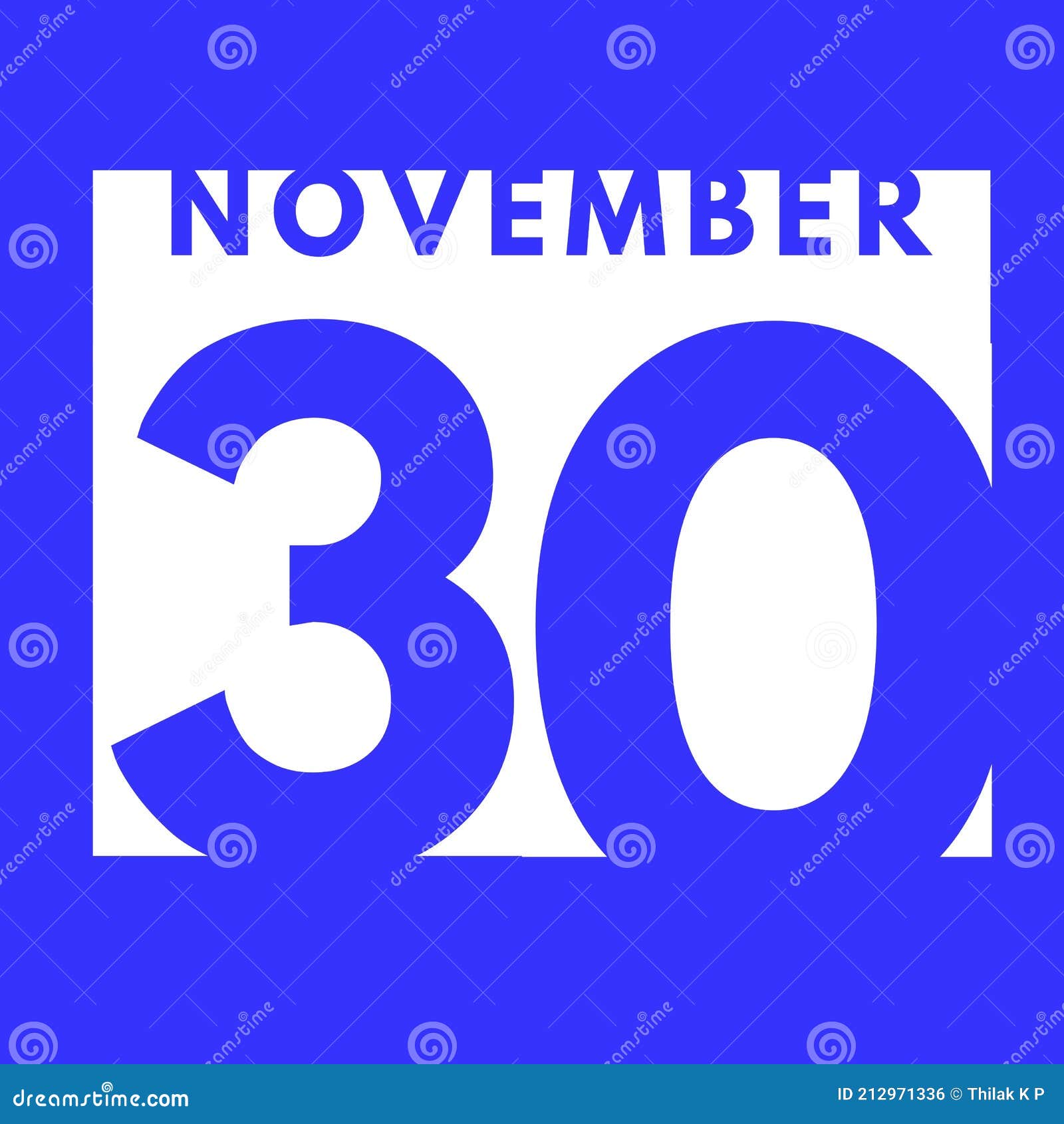 November 30 . Flat Modern daily Calendar Icon .date ,day, Month Stock ...