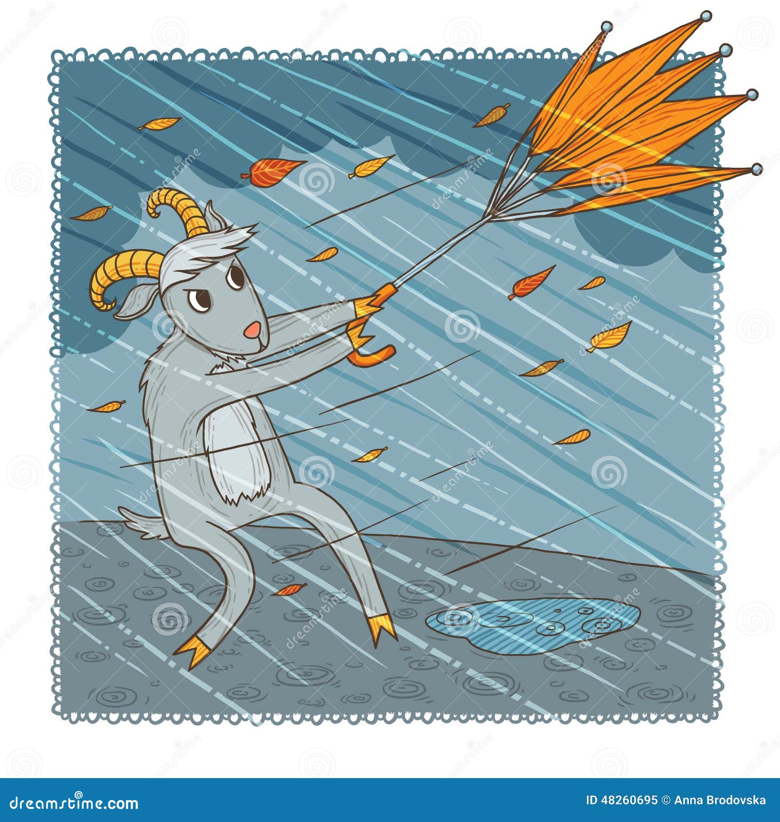 November goat stock illustration. Illustration of leaves - 48260695