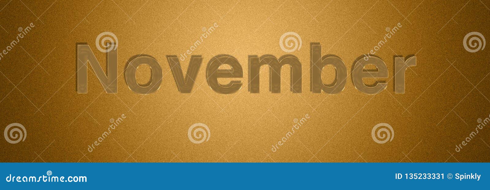 November Gold Text Title for Month Background Design Stock Illustration ...
