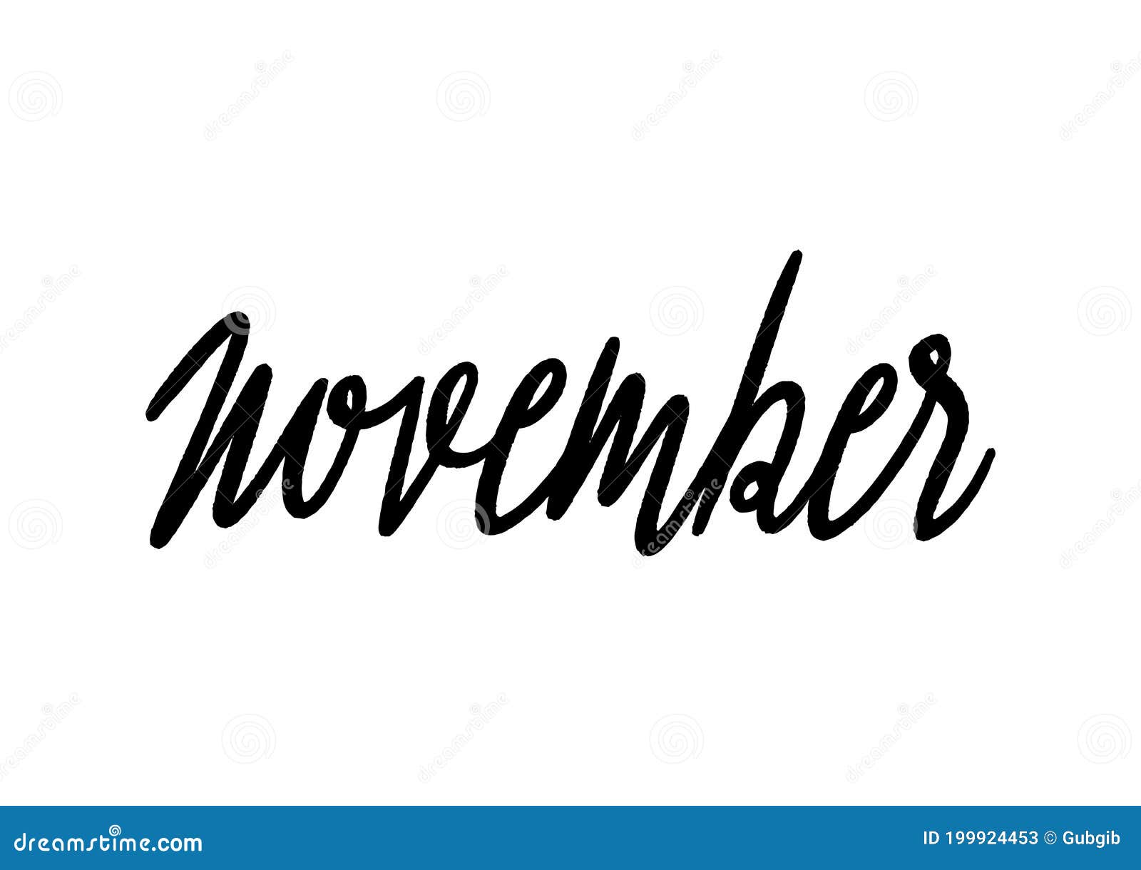 November Hand Lettering on White Background Stock Vector - Illustration ...
