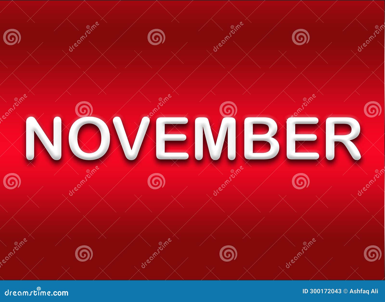 November Month Name Design Illustration. Name of the Month Background ...