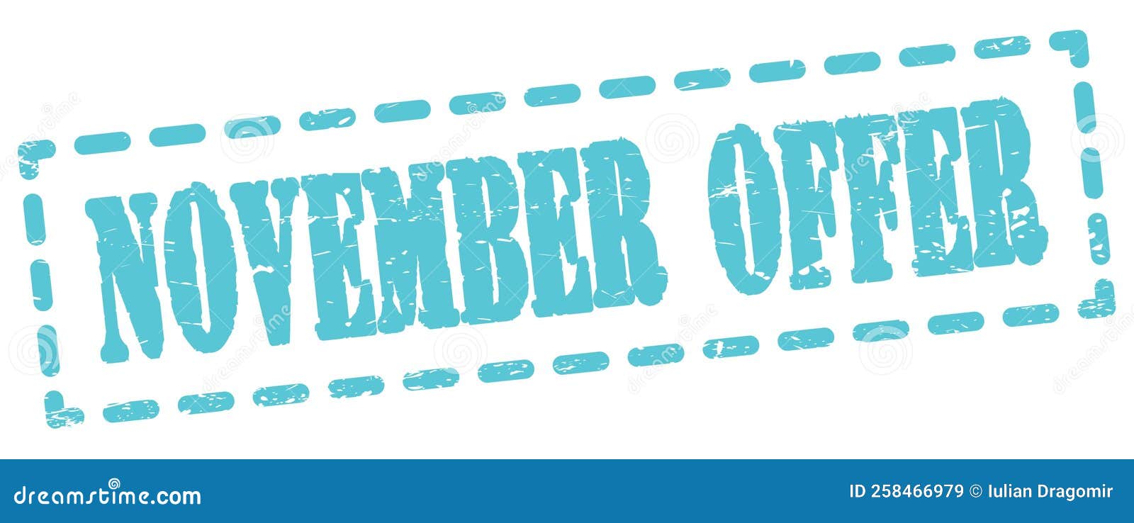 NOVEMBER OFFER Text Written on Blue Stamp Sign Stock Illustration ...