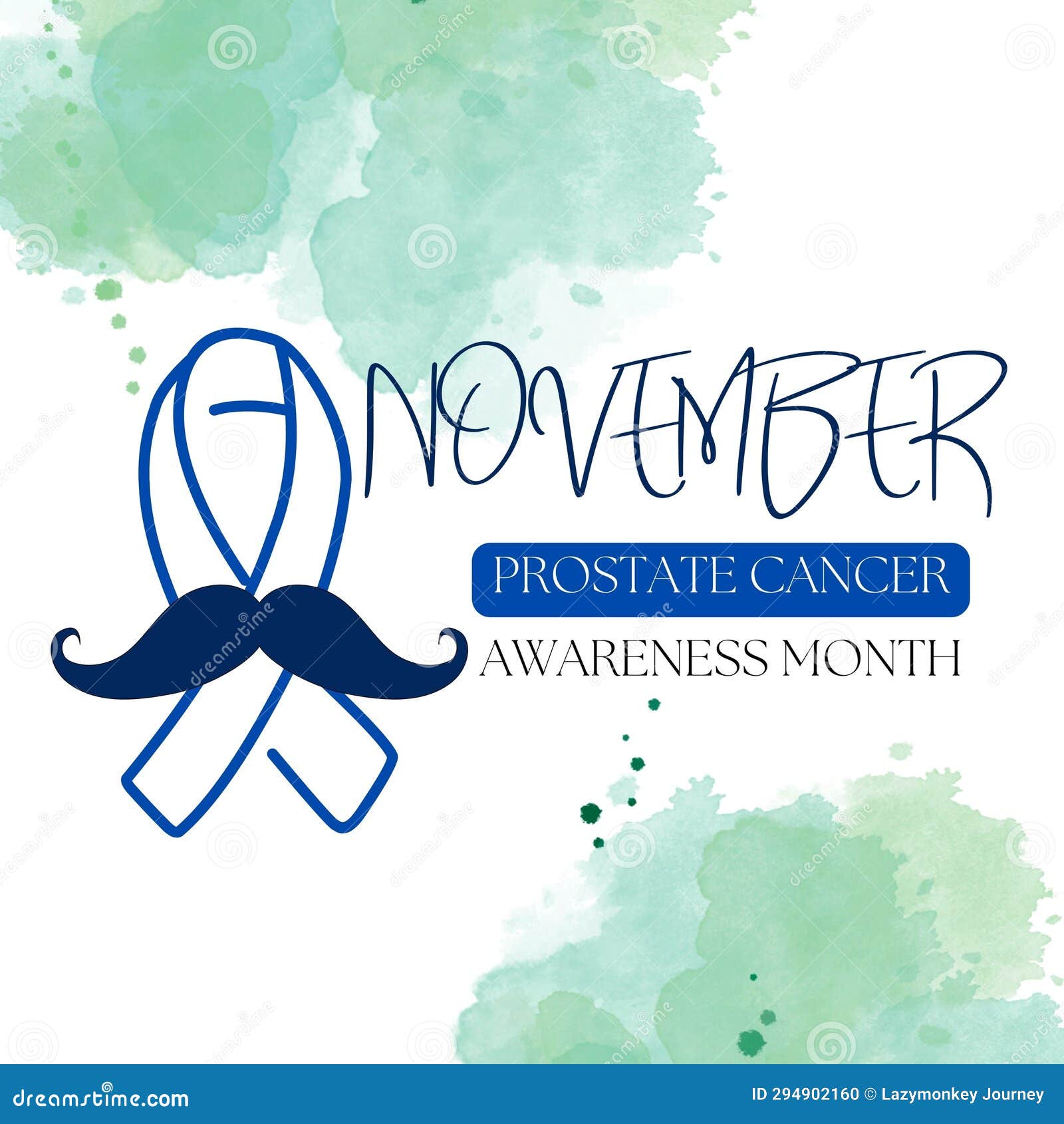 November Prostate Cancer Awareness Month Banner Background Stock