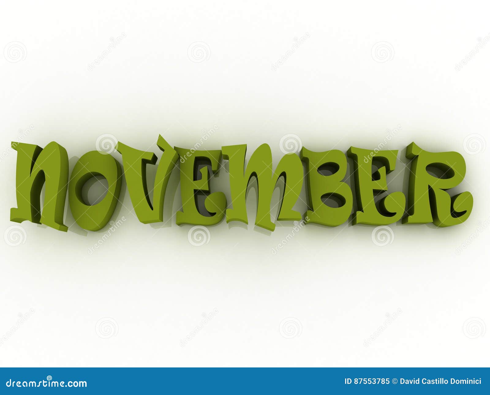 November Sign with Colour. 3d Paper Illustration. Stock Illustration ...