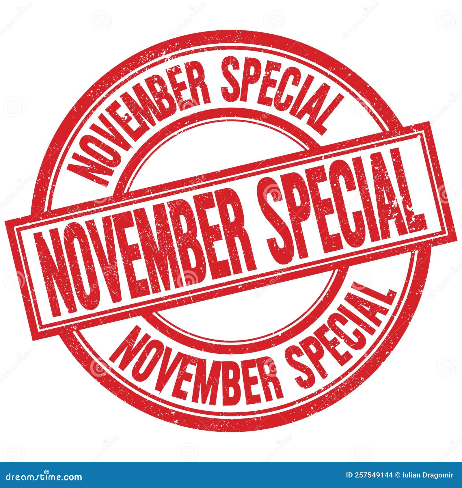 NOVEMBER SPECIAL Written Word on Red Stamp Sign Stock Illustration ...