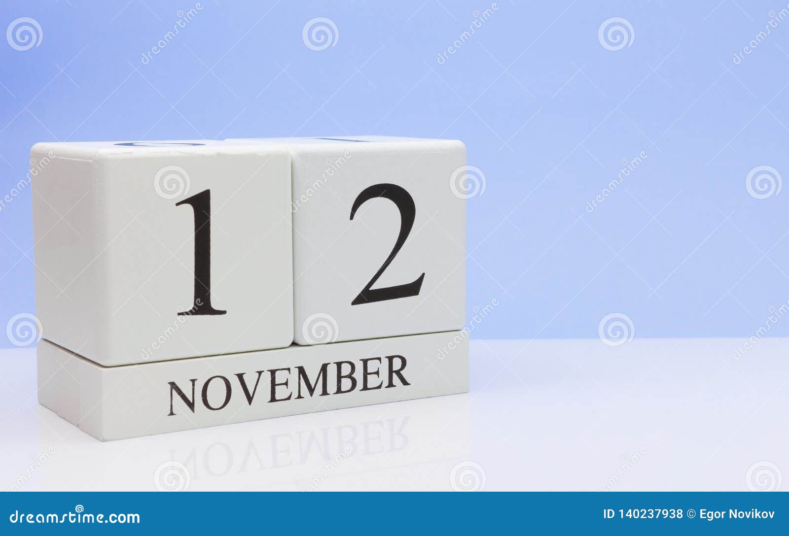 November 12st. Day 12 of Month, daily Calendar on White Table with ...