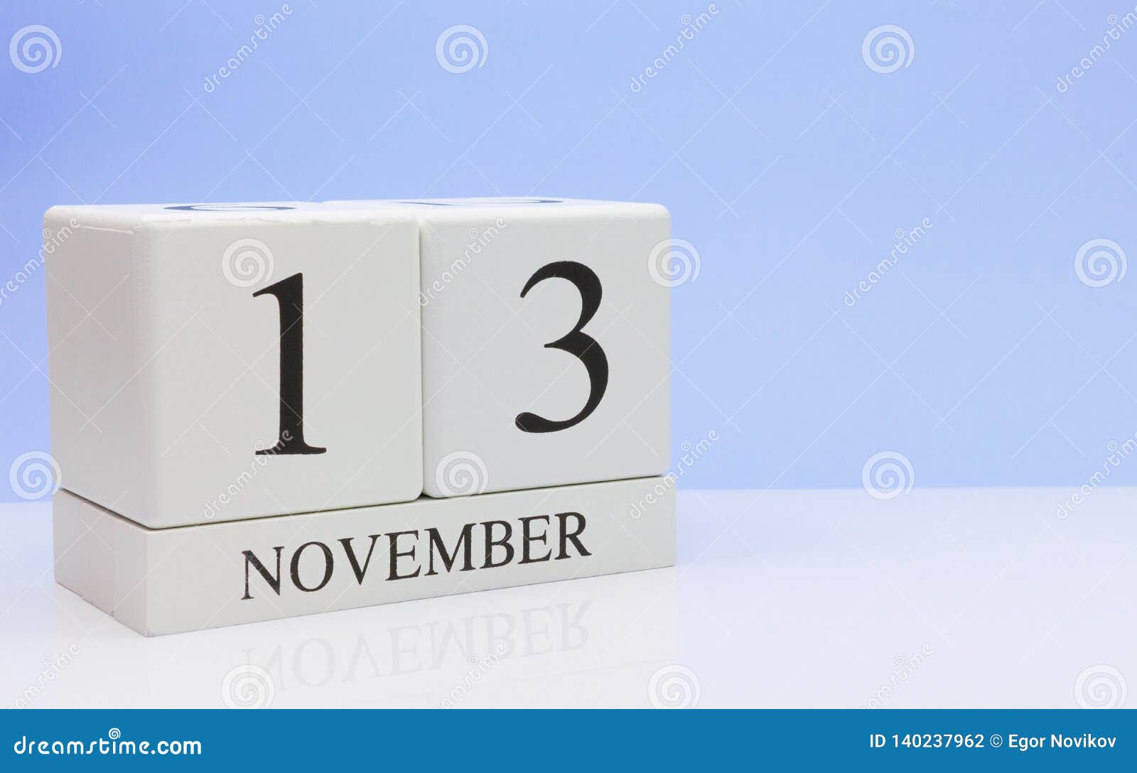 November 13st. Day 13 of Month, daily Calendar on White Table with ...