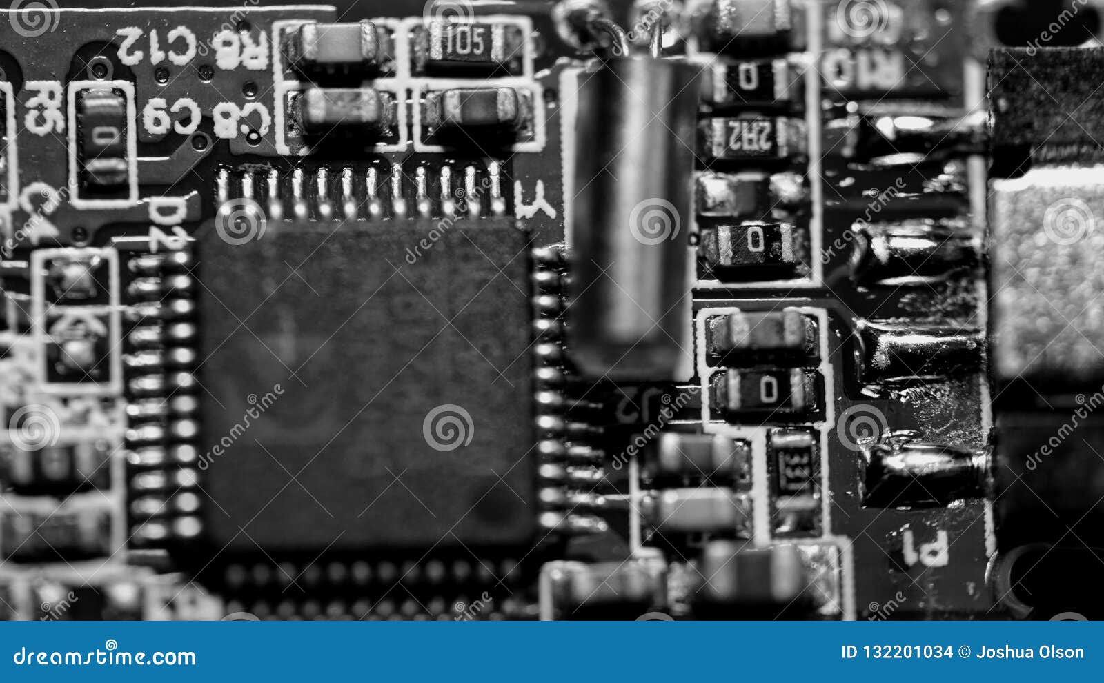 Generic Circuit Board - Black and White Stock Photo - Image of chip ...