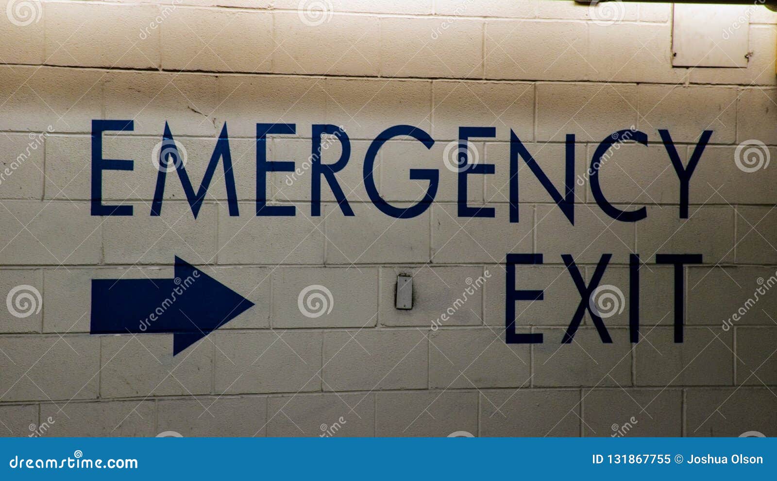 Emergency Exit on Wall stock image. Image of emergency - 131867755