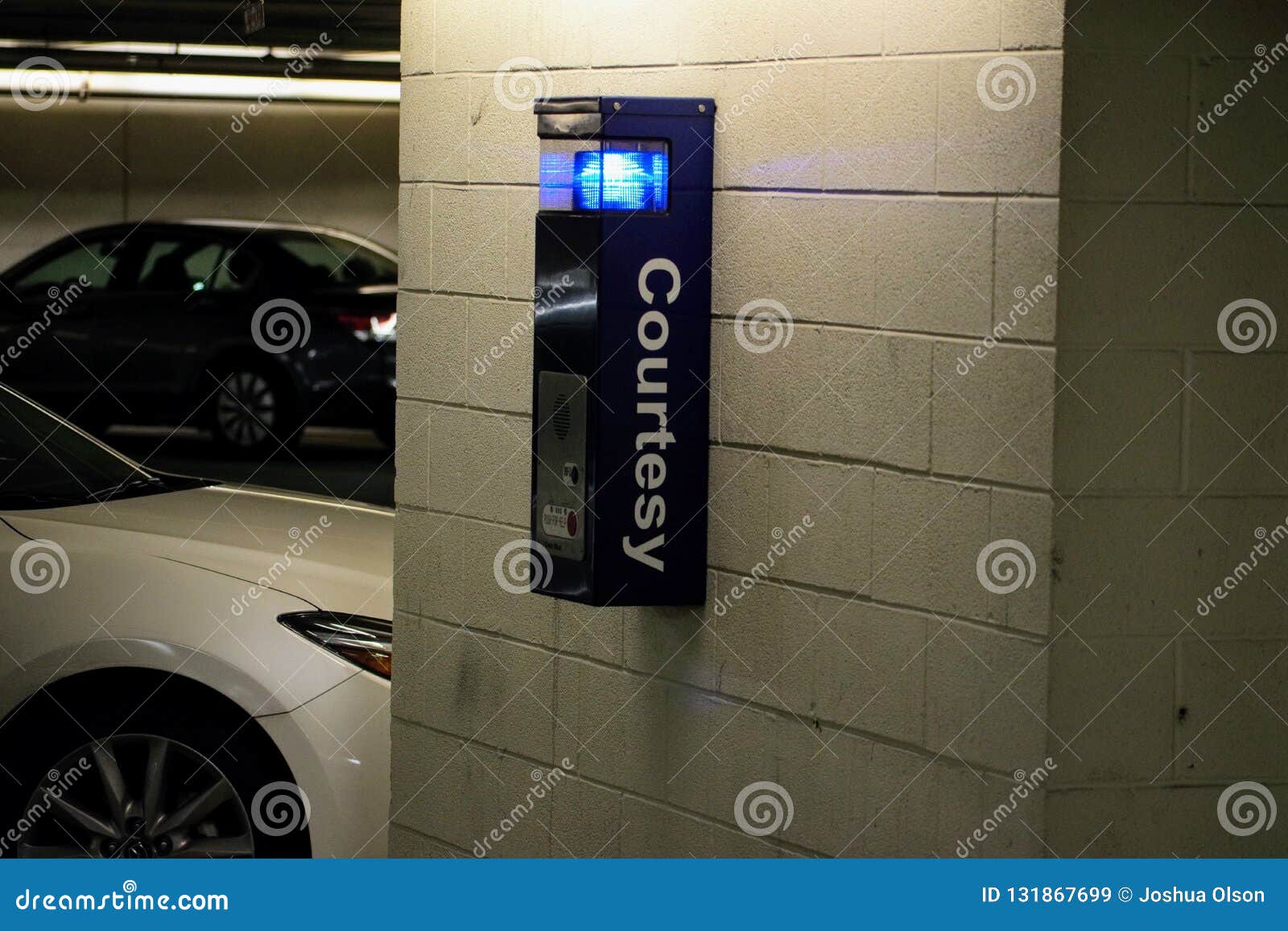 Garage Emergency Security Callbox Editorial Stock Image - Image of blue ...