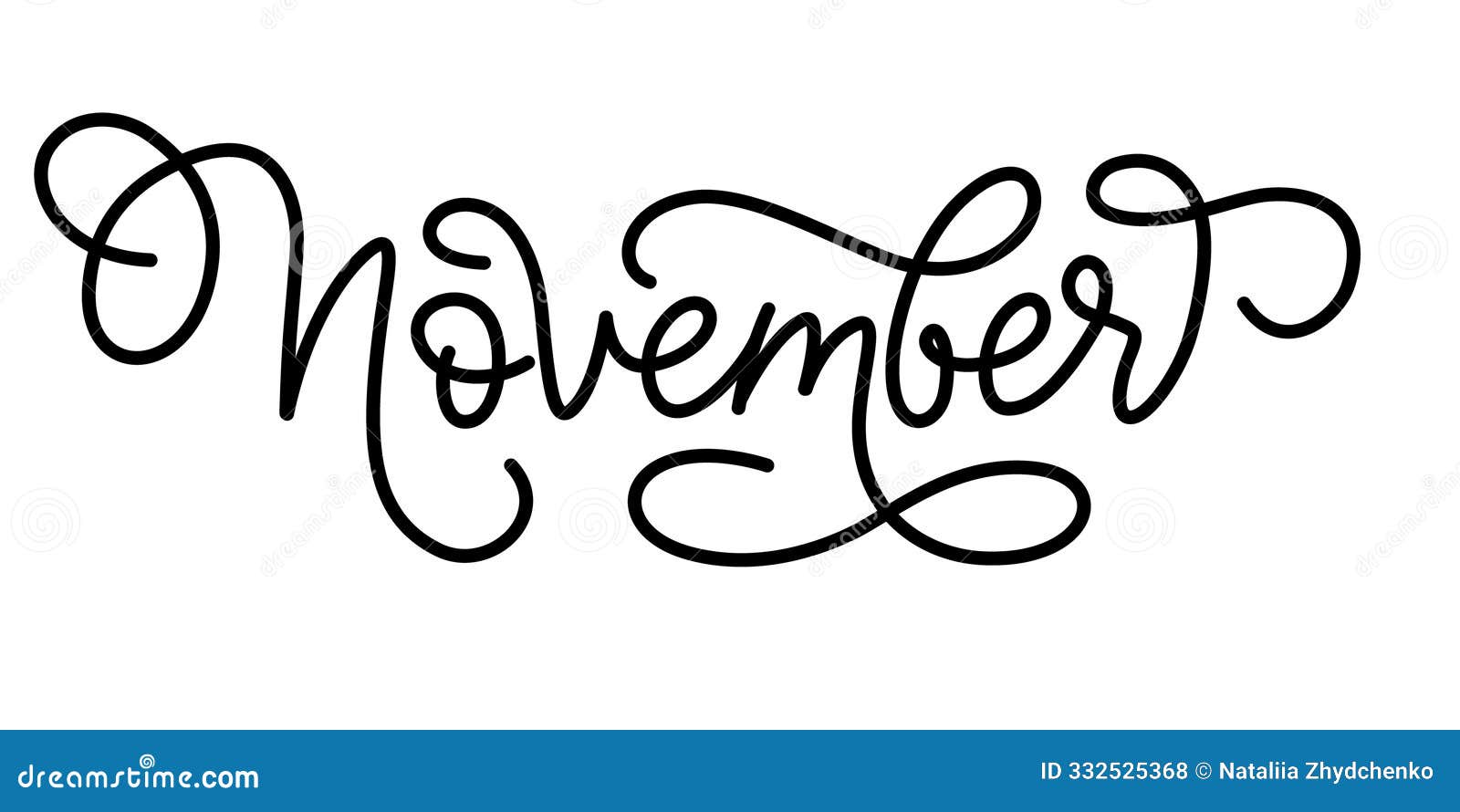 November Script Word In A Social Media Post Or Banner Design Template ...
