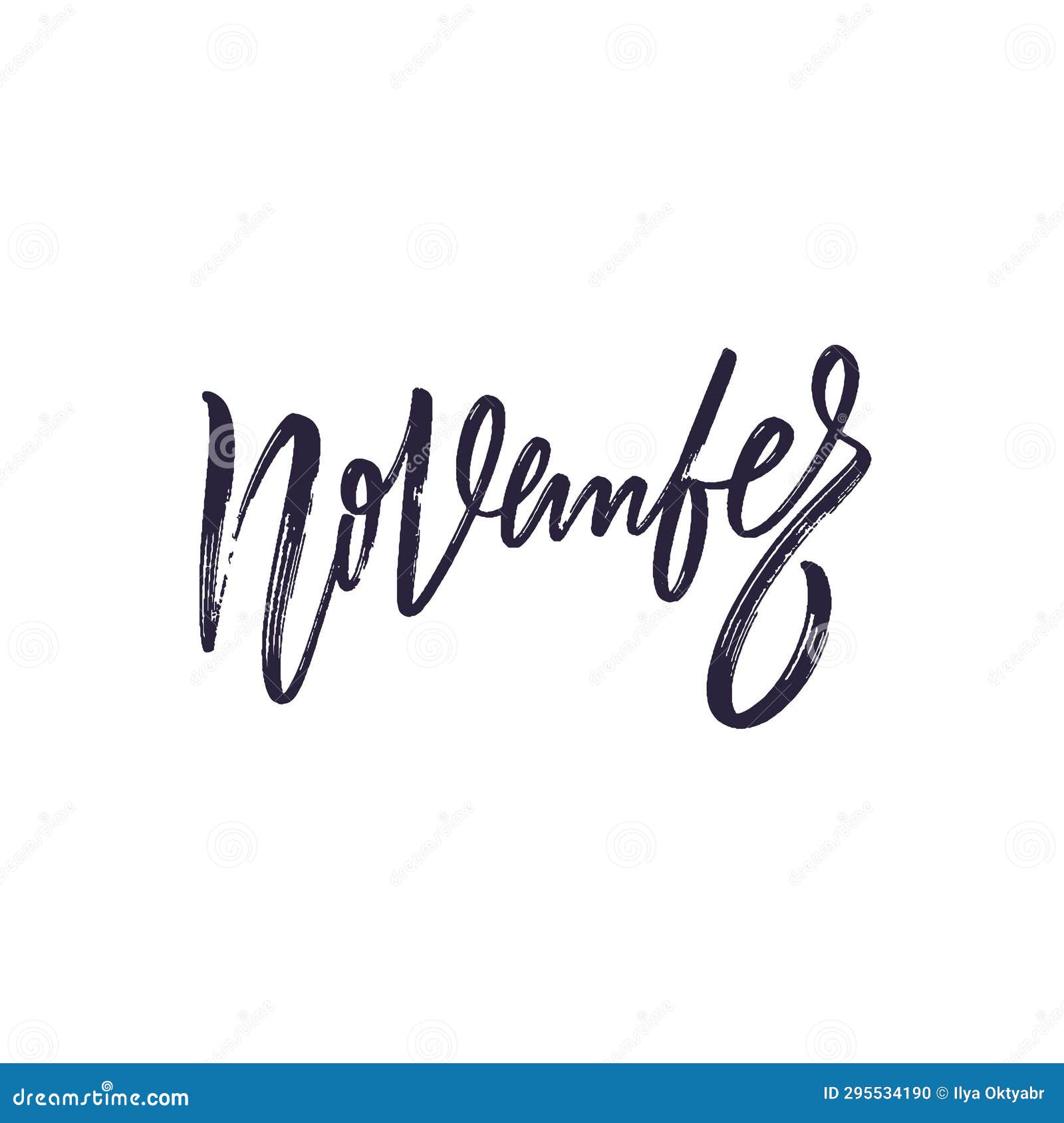 November Word Sign Black Color Calligraphy. Stock Vector - Illustration ...