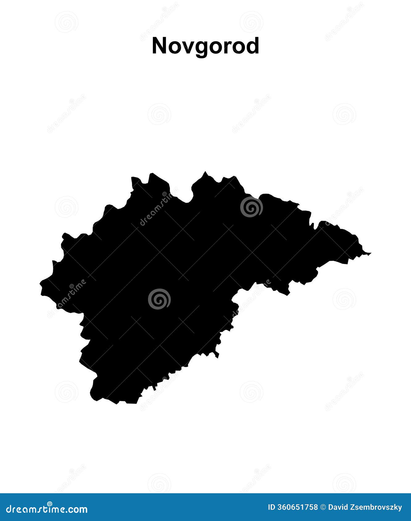 Novgorod Outline Map Russia Oblast Region Vector Illustration ...