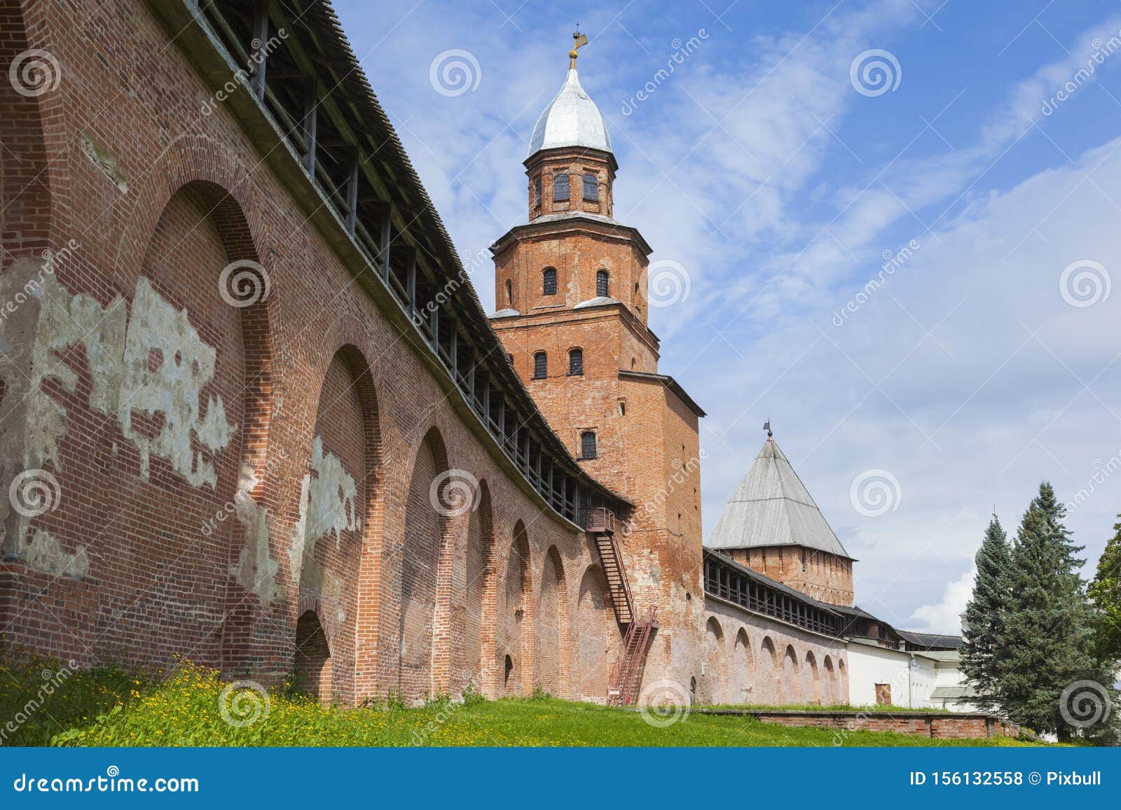 Novgorod Kremlin, Russia stock photo. Image of fortification - 156132558