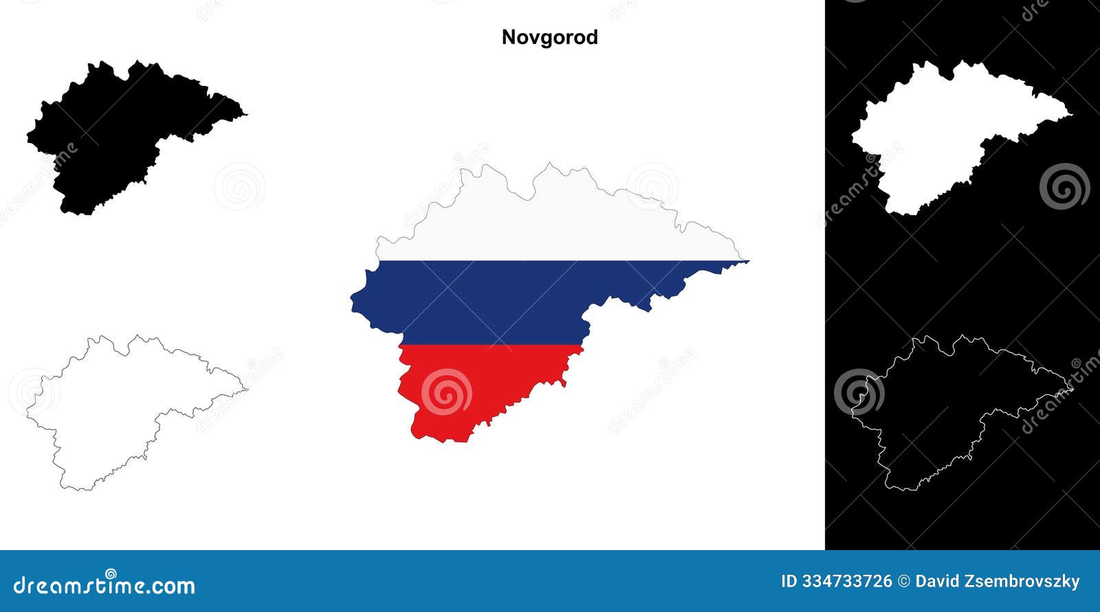 Novgorod Outline Map Russia Oblast Region Vector Illustration ...