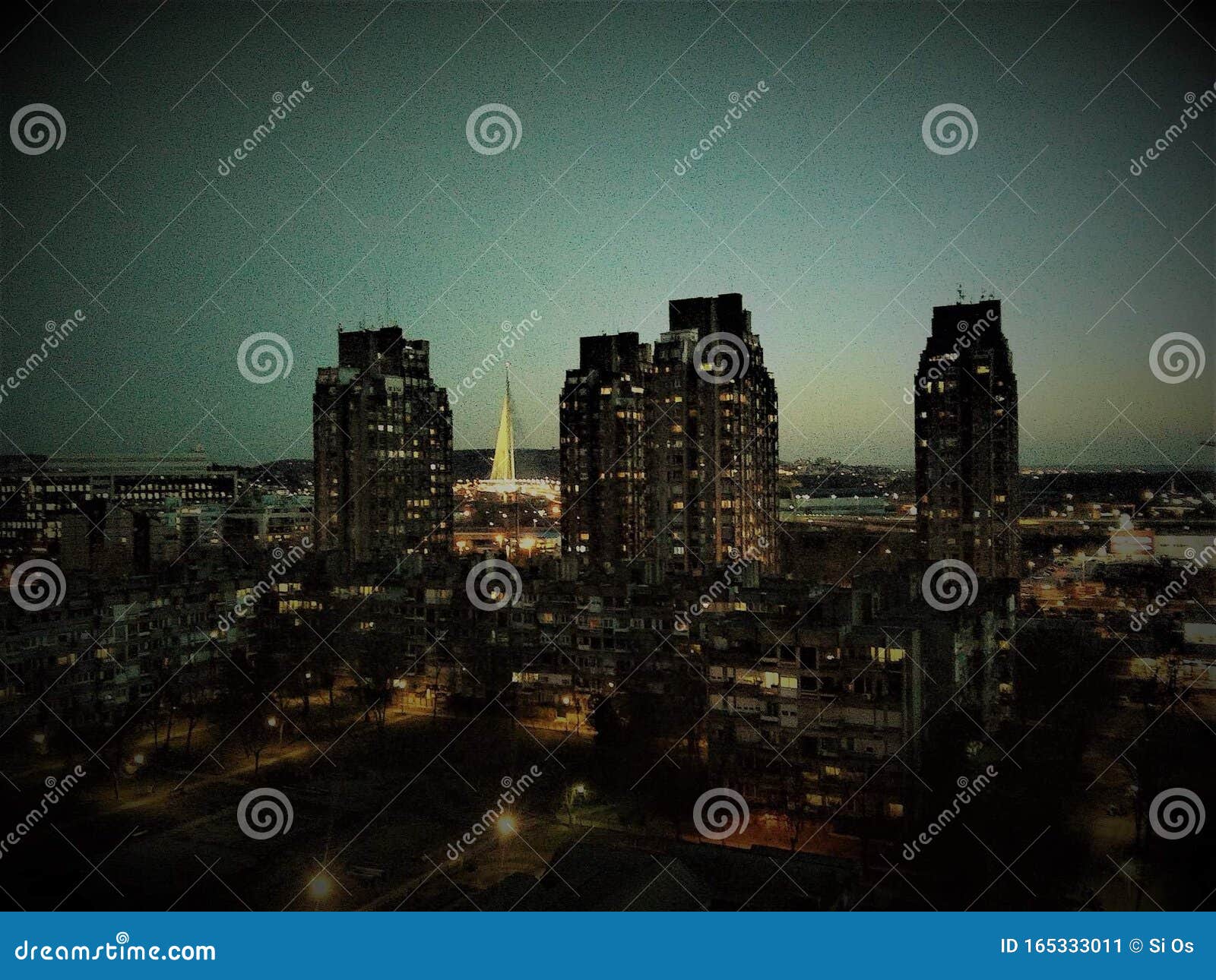 Novi Beograd Serbia Night Sky Stock Image - Image of architecture ...