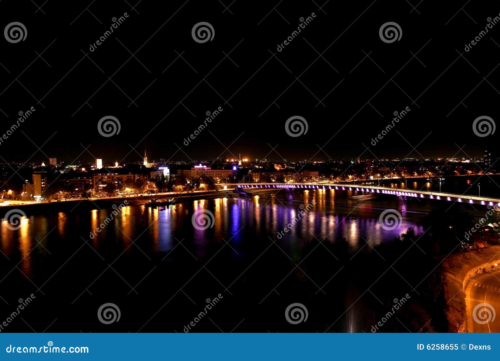 Novi Sad by night 3 stock image. Image of panoramic, festival - 6258655