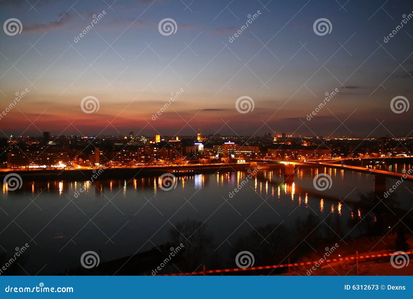 Novi Sad by night 4 stock image. Image of city, horizontal - 6312673