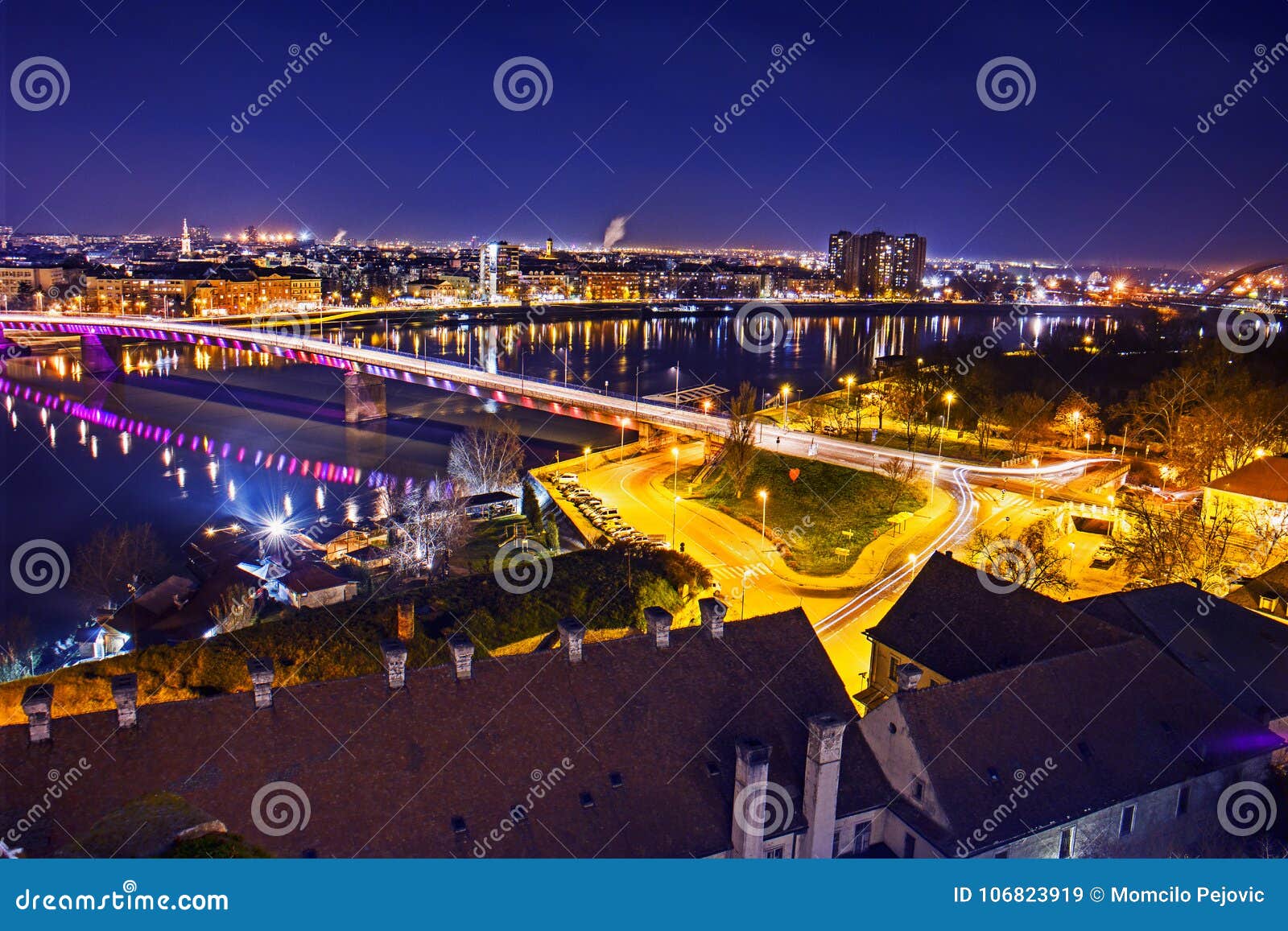 Novi sad at night stock image. Image of city, night - 106823919