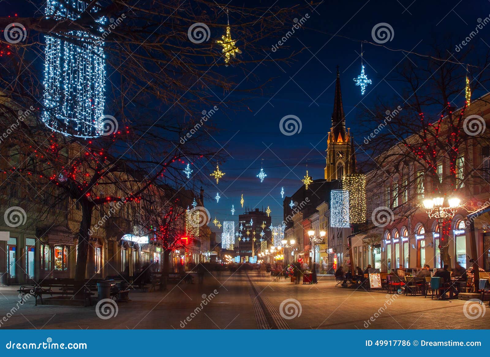 Novi Sad at night. stock photo. Image of city, destination - 49917786
