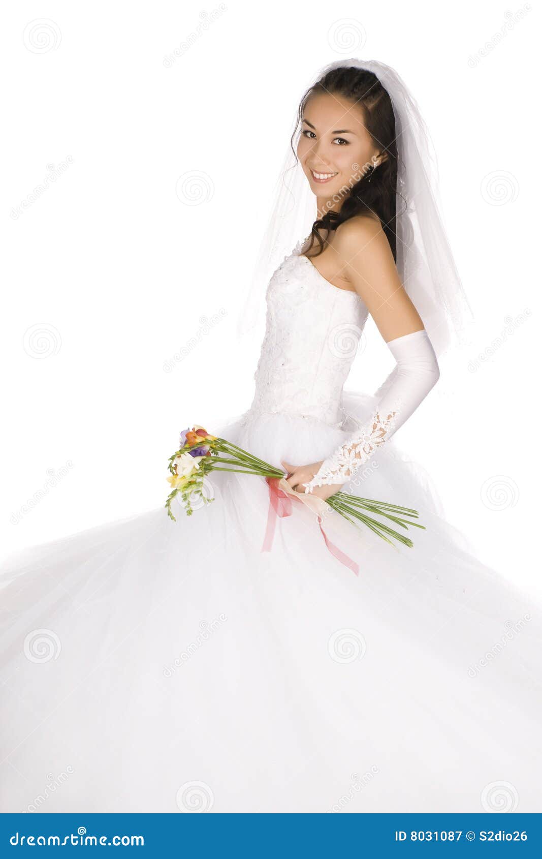 Novia feliz imagen de archivo. Imagen de ramo, romance - 8031087