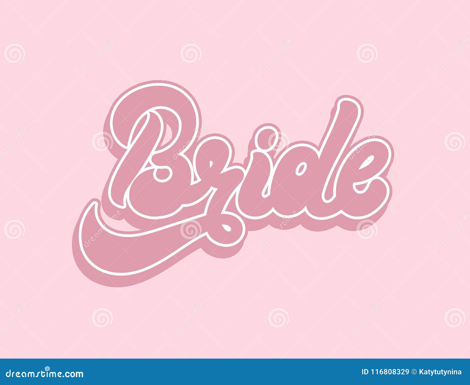 Novia Letras Manuscritas Del Vector Aisladas Ilustración del Vector ...