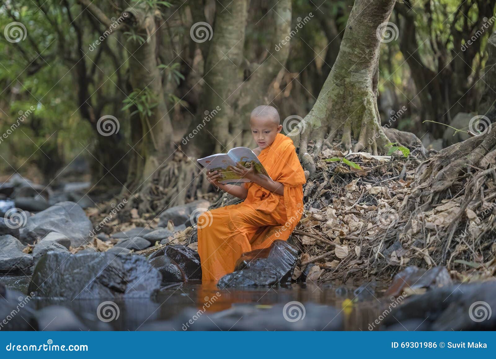 Novice monk learning stock photo. Image of asia, education - 69301986