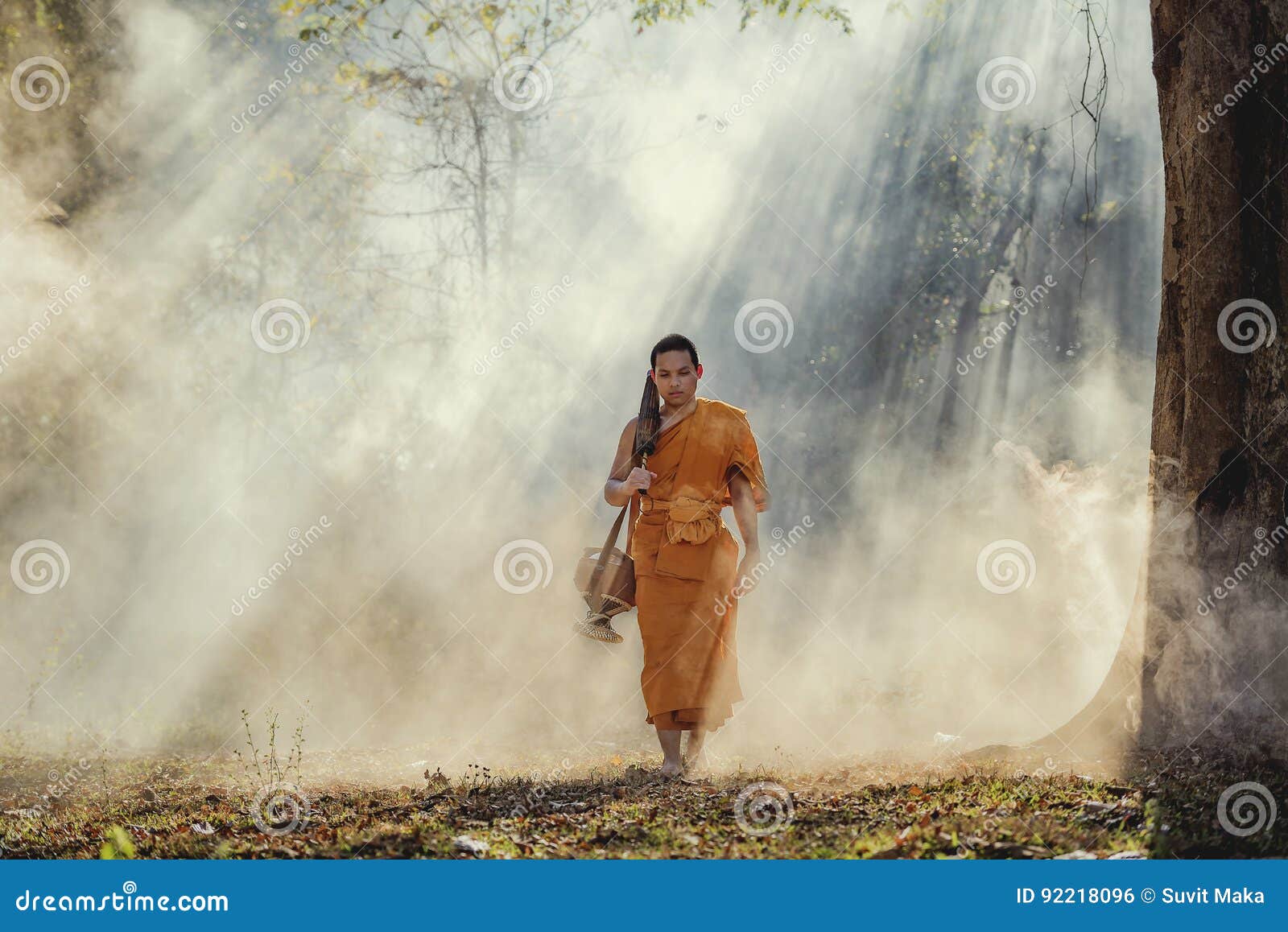 Novice monk stock photo. Image of monastery, adult, buddhism - 92218096