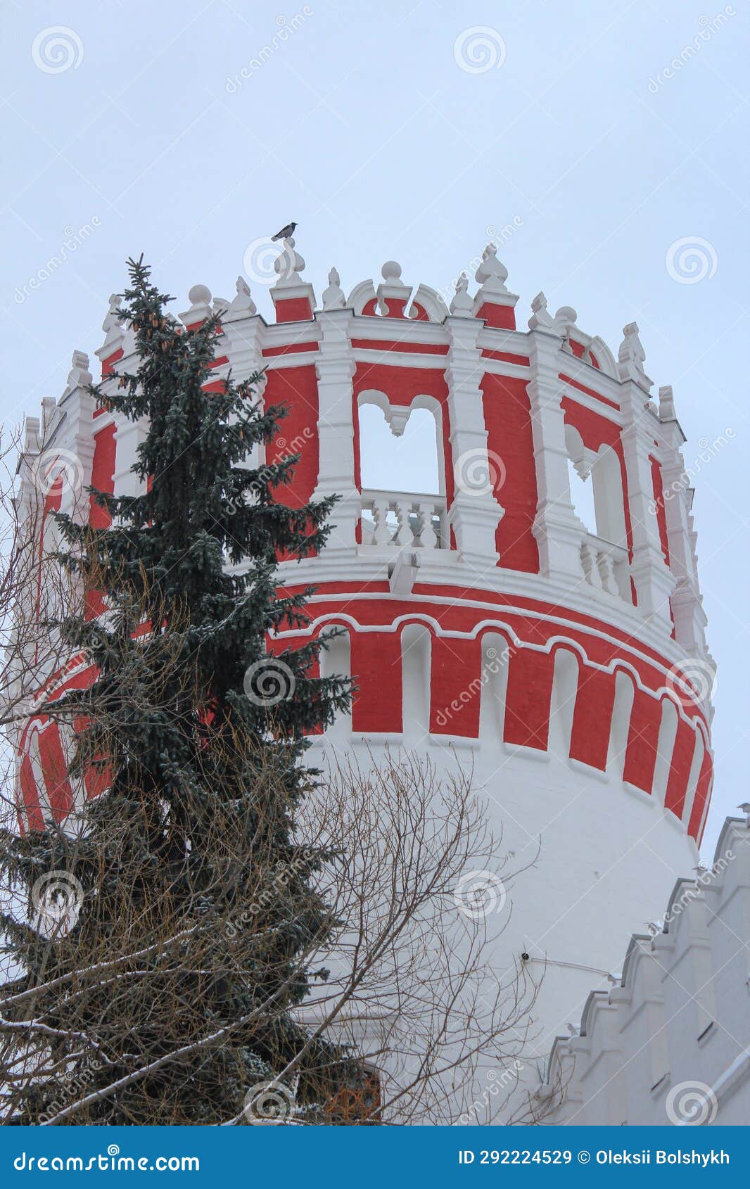 Novodevichy Convent Tower in Moscow in Winter Stock Image - Image of ...