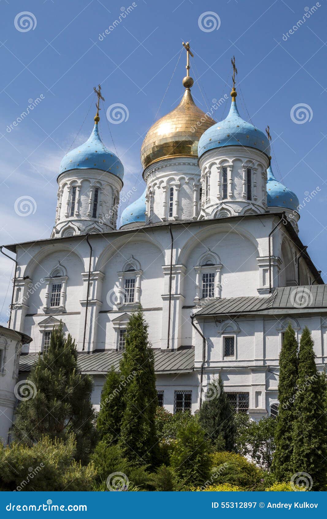 Novospassky monastery stock image. Image of street, blue - 55312897