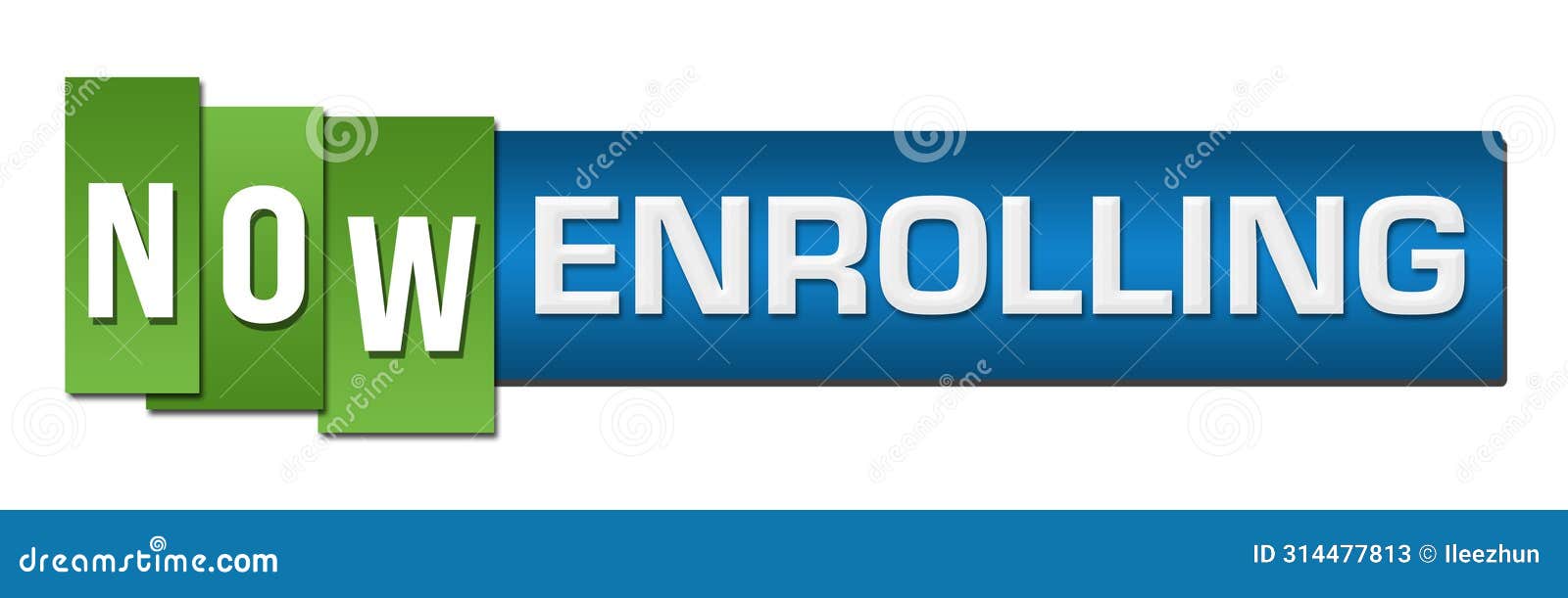 Now Enrolling Blue Grey Horizontal Stock Photography | CartoonDealer ...