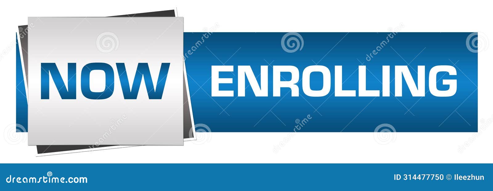 Now Enrolling Blue Grey Horizontal Stock Photography | CartoonDealer ...