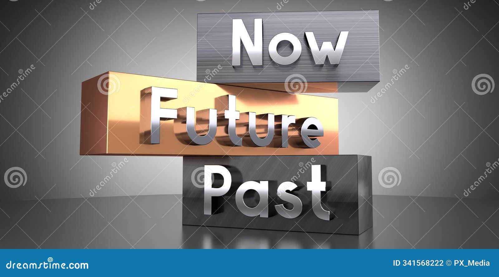 Now, Future, Past - Words on Metal Blocks Stock Illustration ...