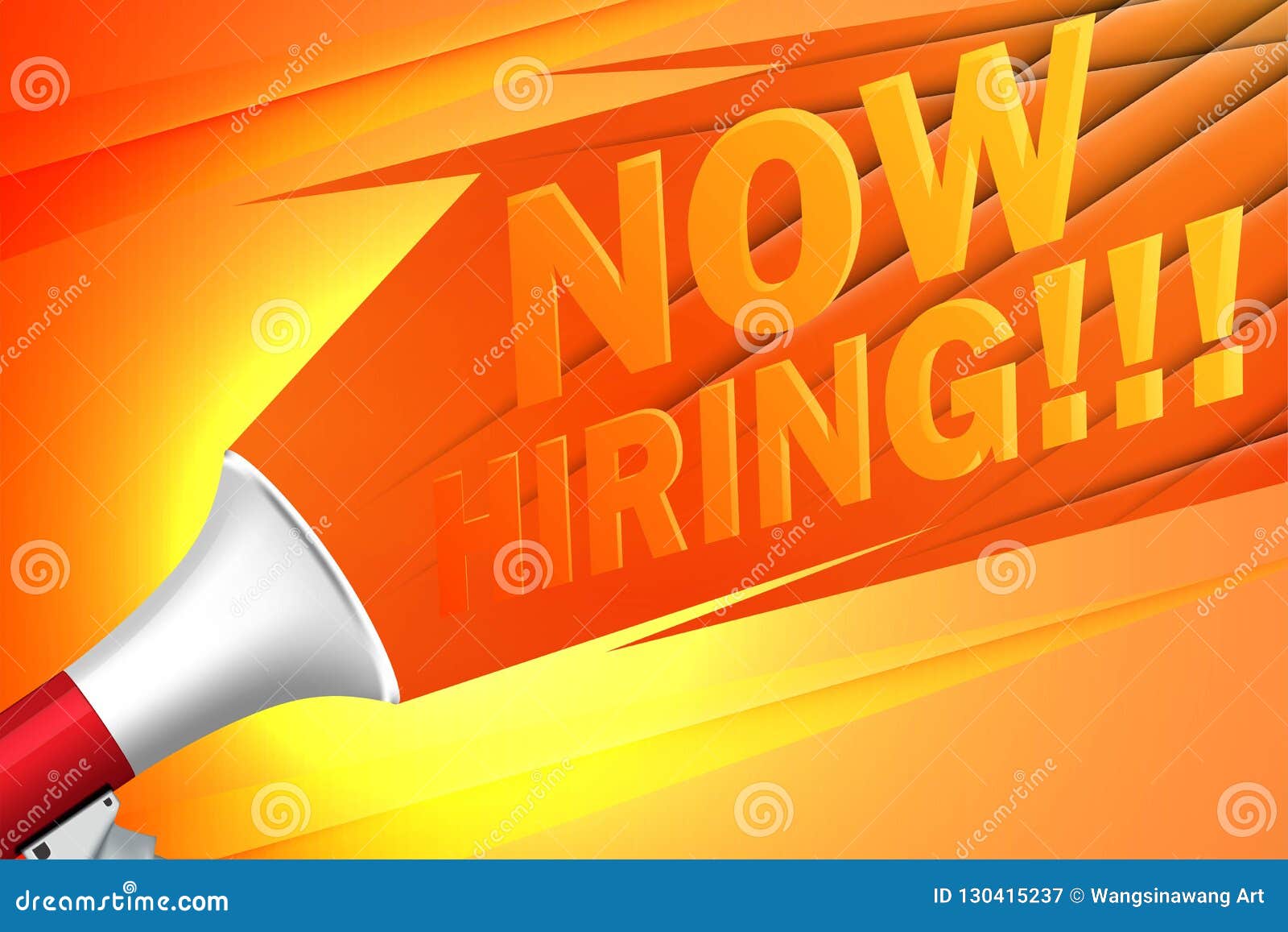 Now Hiring. Advertisement Poster Or Banner Design. Realistic Microphone ...