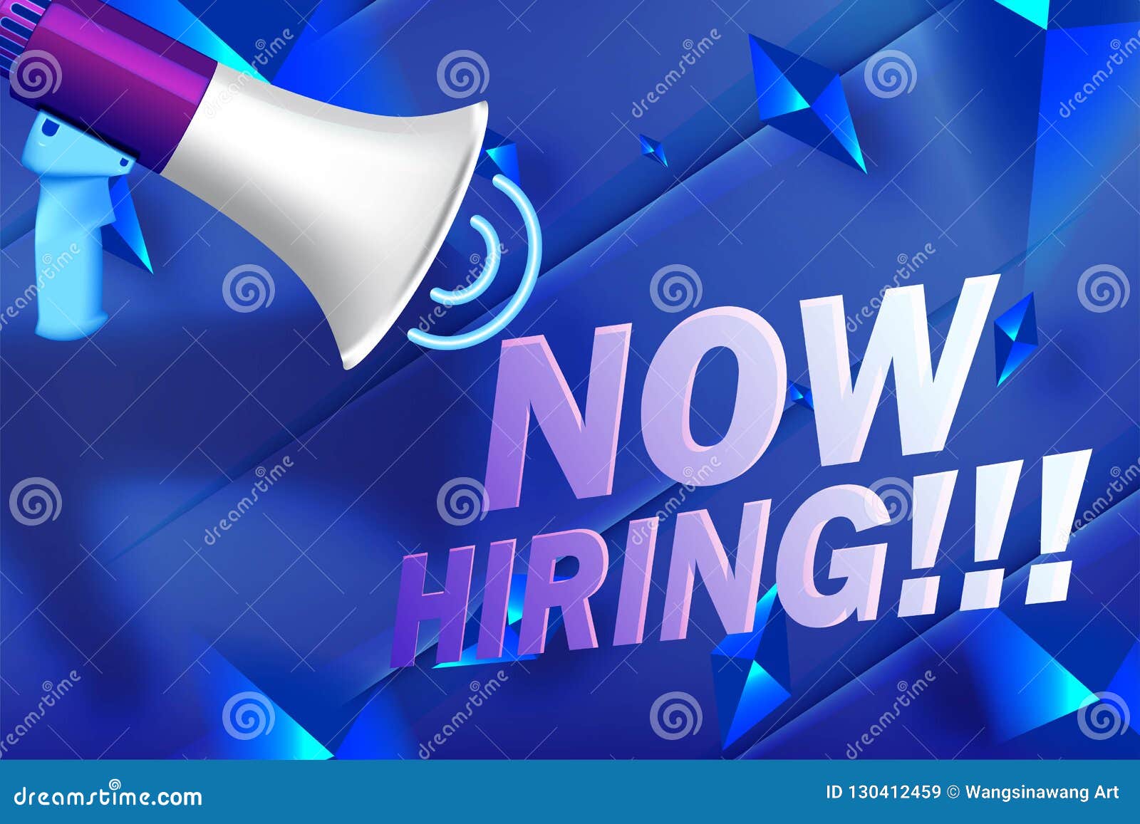 Now Hiring. Advertisement Poster or Banner Design. Realistic Microphone ...