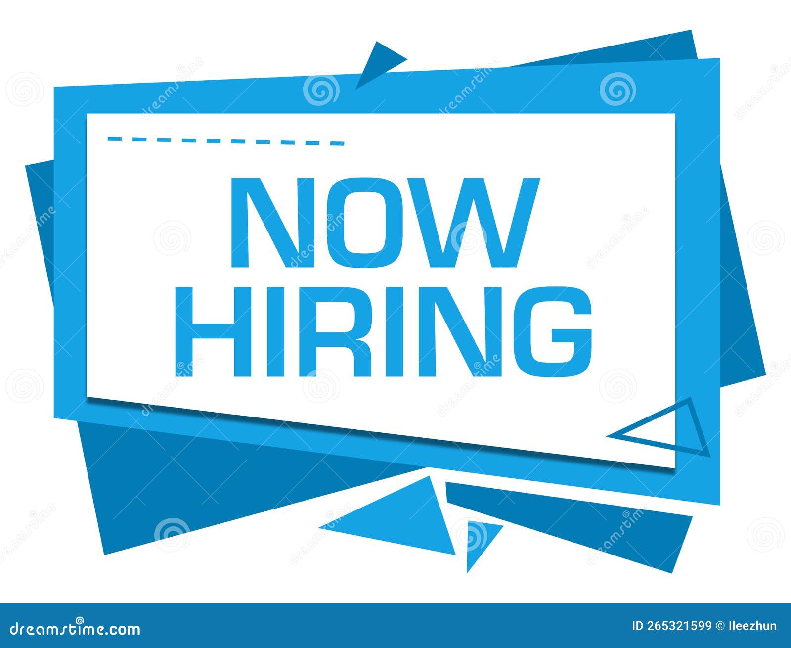 Now Hiring Blue Squares Triangles Text Stock Illustration ...