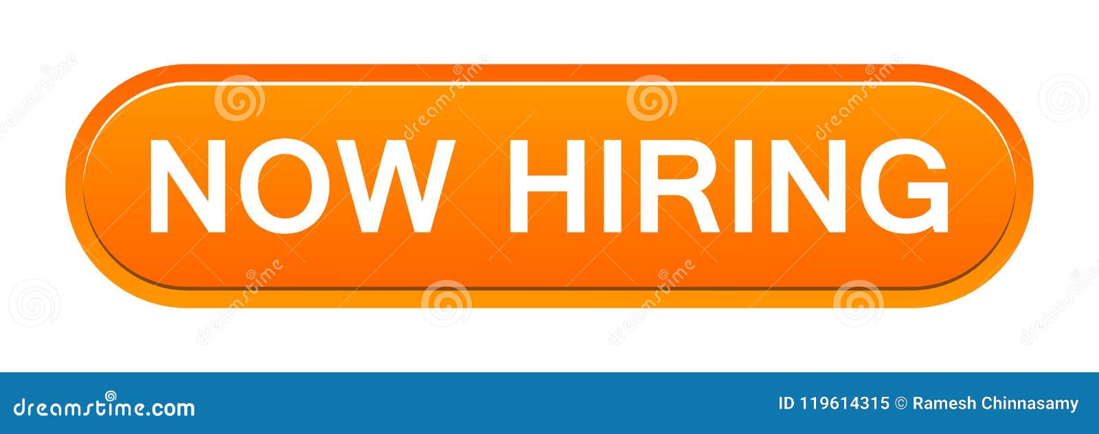 Now hiring button stock vector. Illustration of hiring - 119614315